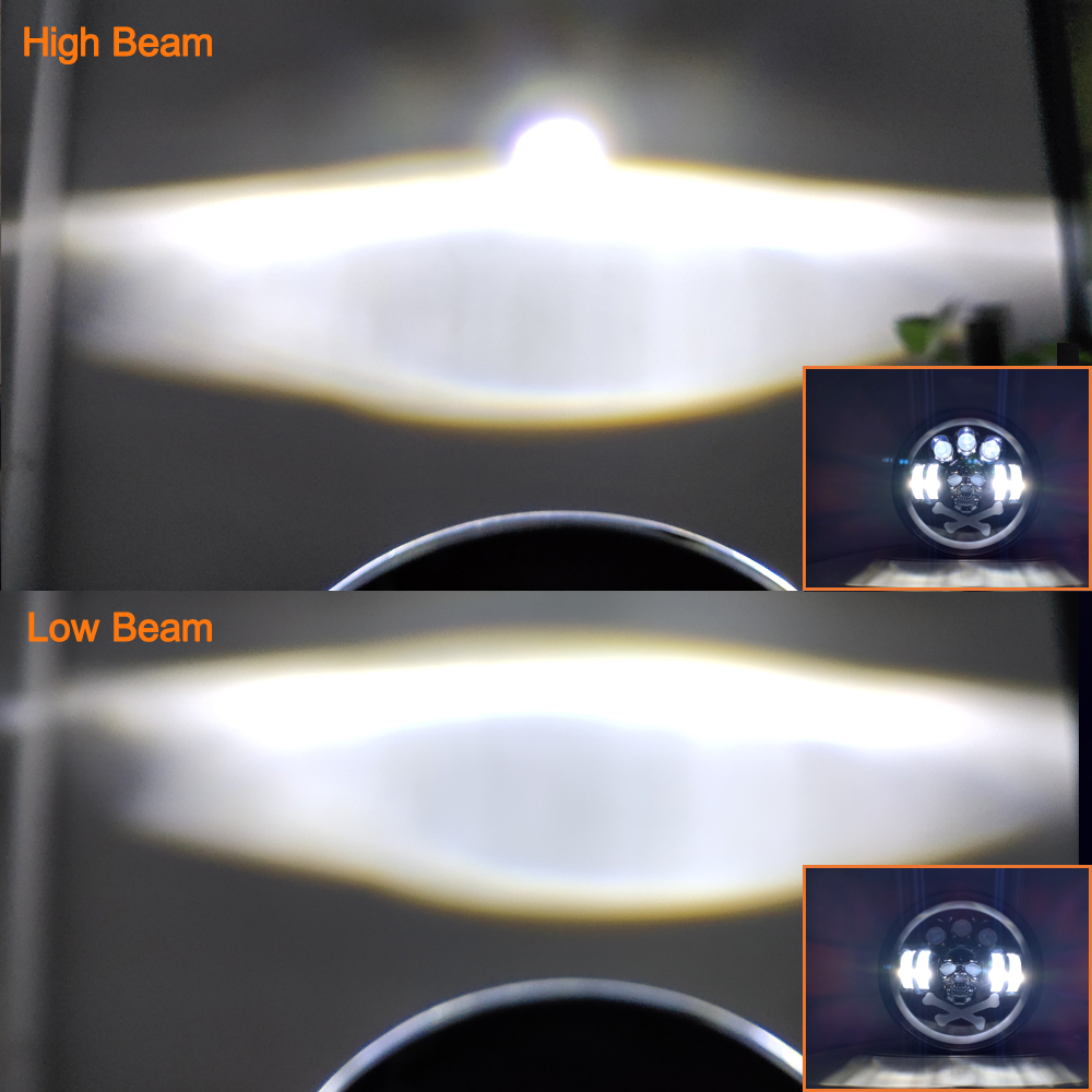 DOXMALL New Arrival 1 Pair RGB Skull LED Headlights with Bone Pattern ...