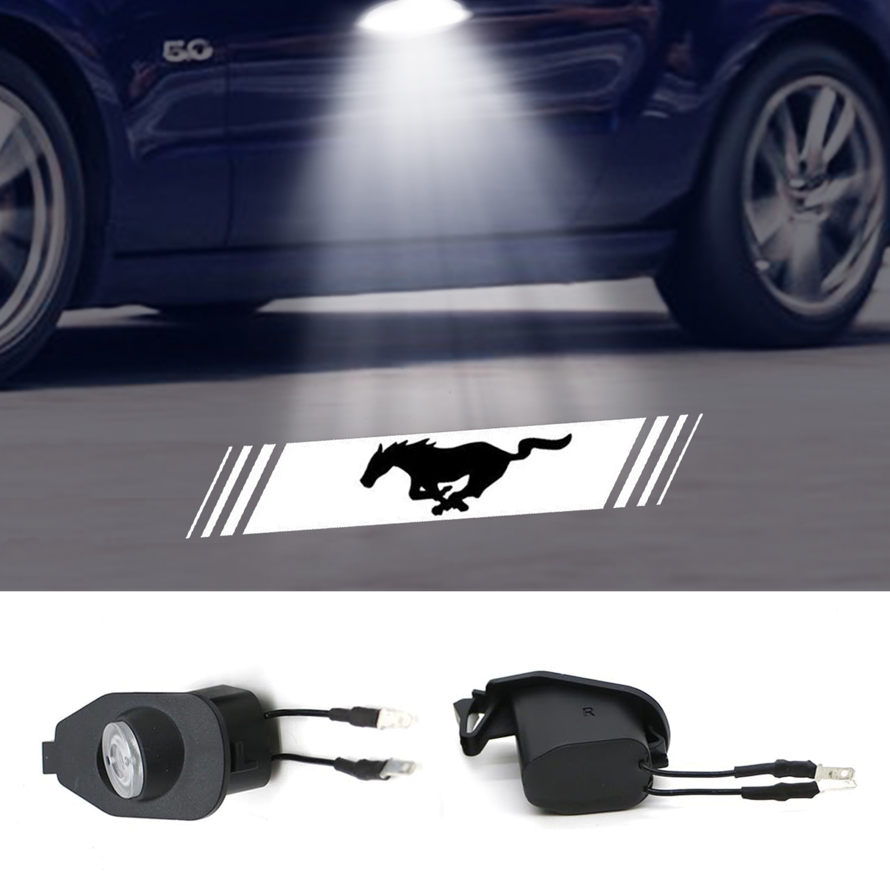 DOXMALL 2 PCS Mustang Puddle Lights Side Mirror Puddle Logo Projector ...