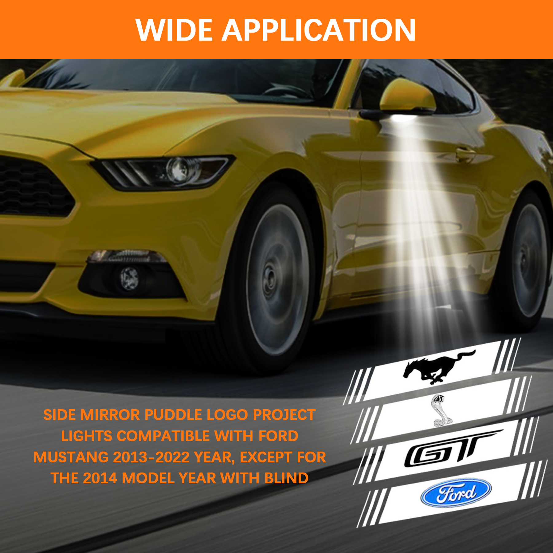 DOXMALL 2 PCS Mustang Puddle Lights Side Mirror Puddle Logo Projector ...