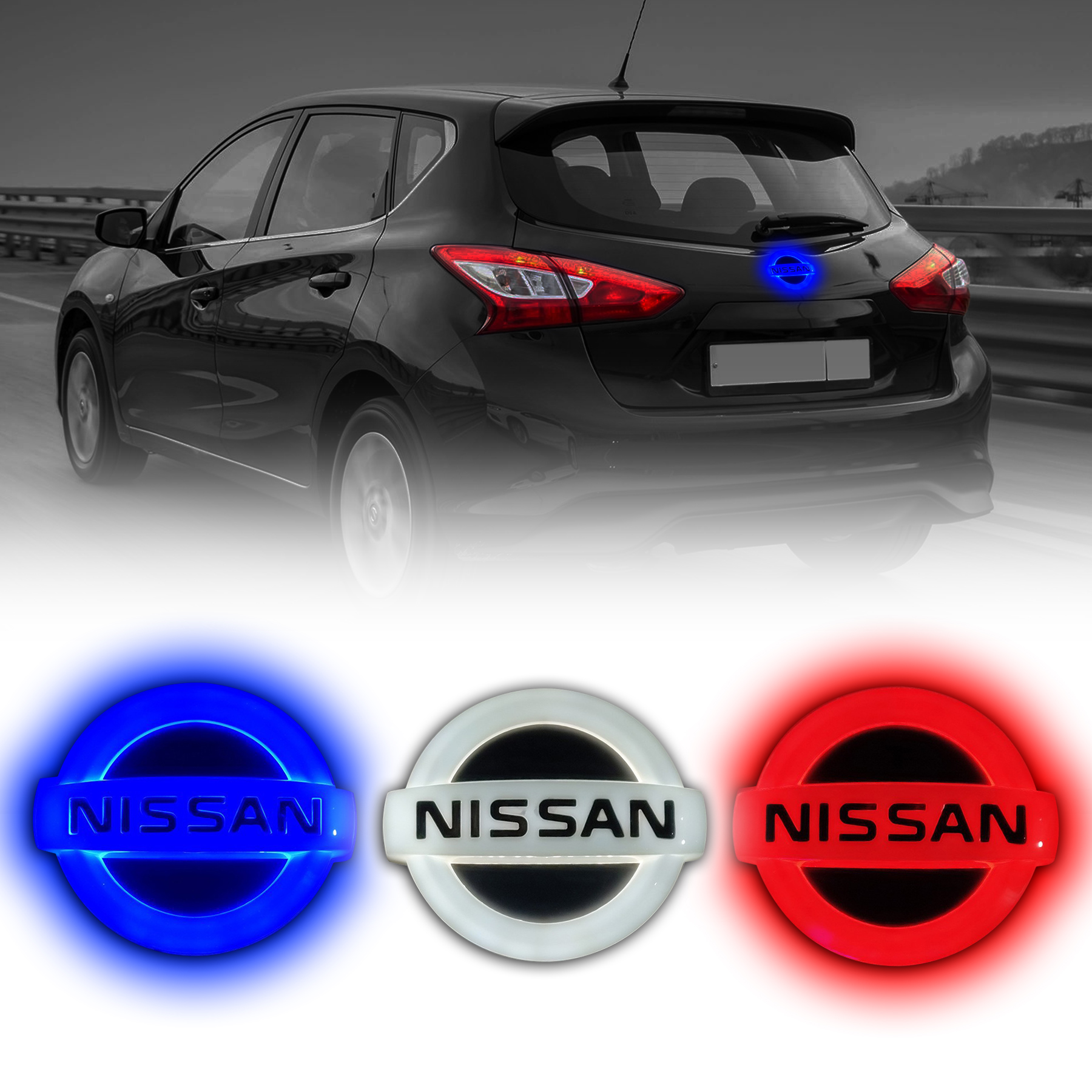 Nissan Led Emblem Car Rear Badge Nissan Logo Light with White Red Blue ...