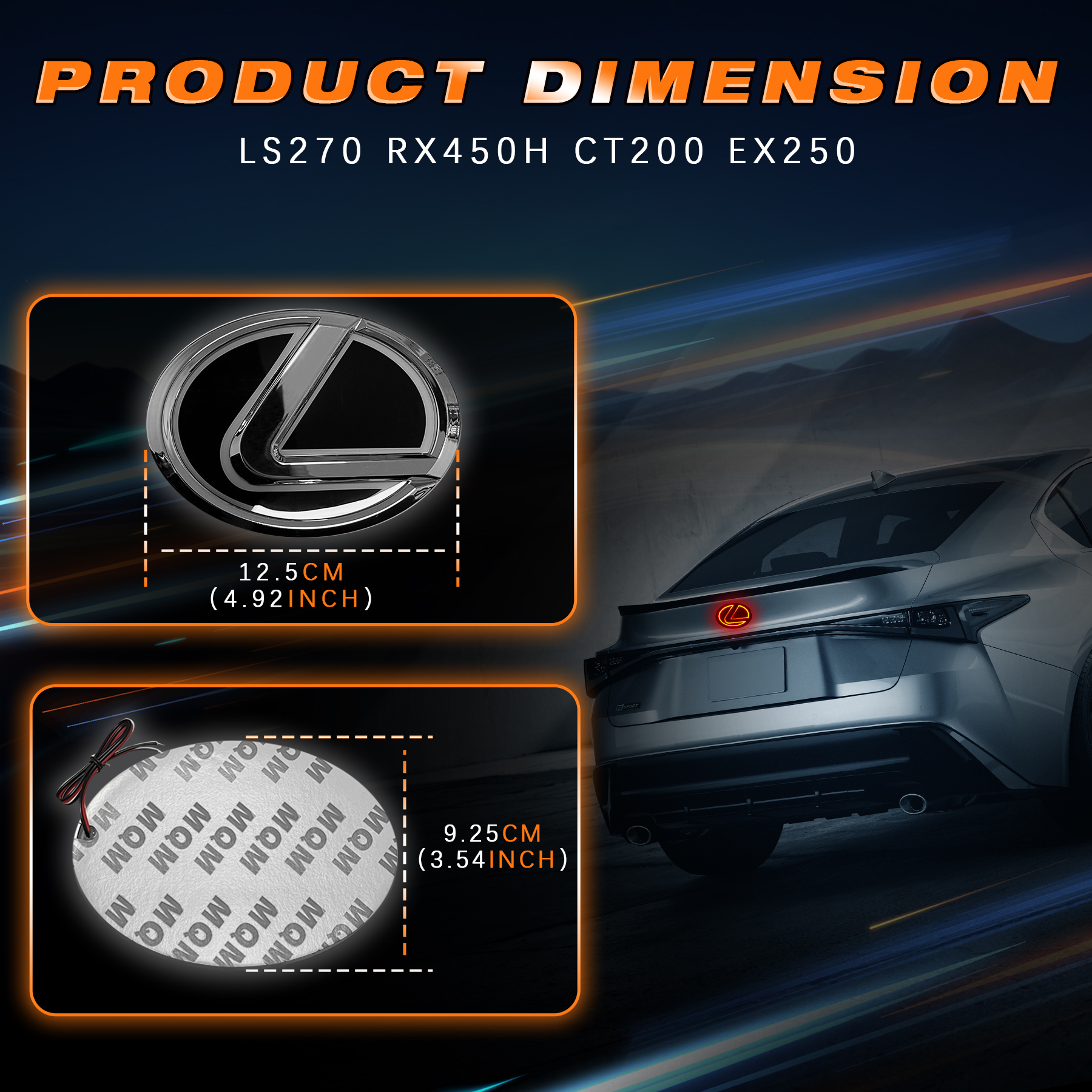 Lexus Logo Light Up Emblem Illuminated Rear Badge with White Blue Red ...