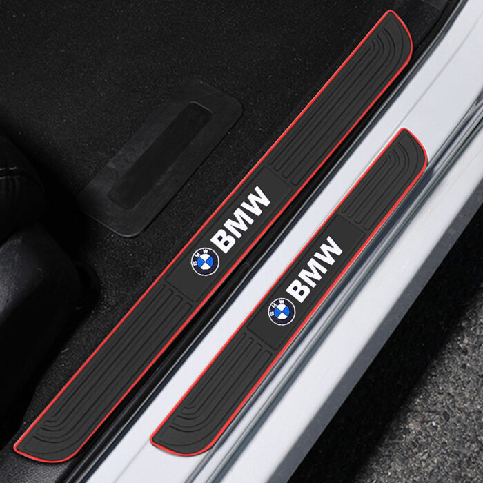 BMW Logo Car Door Sill Protector Rubber Scuff Plate Trim Accessories ...