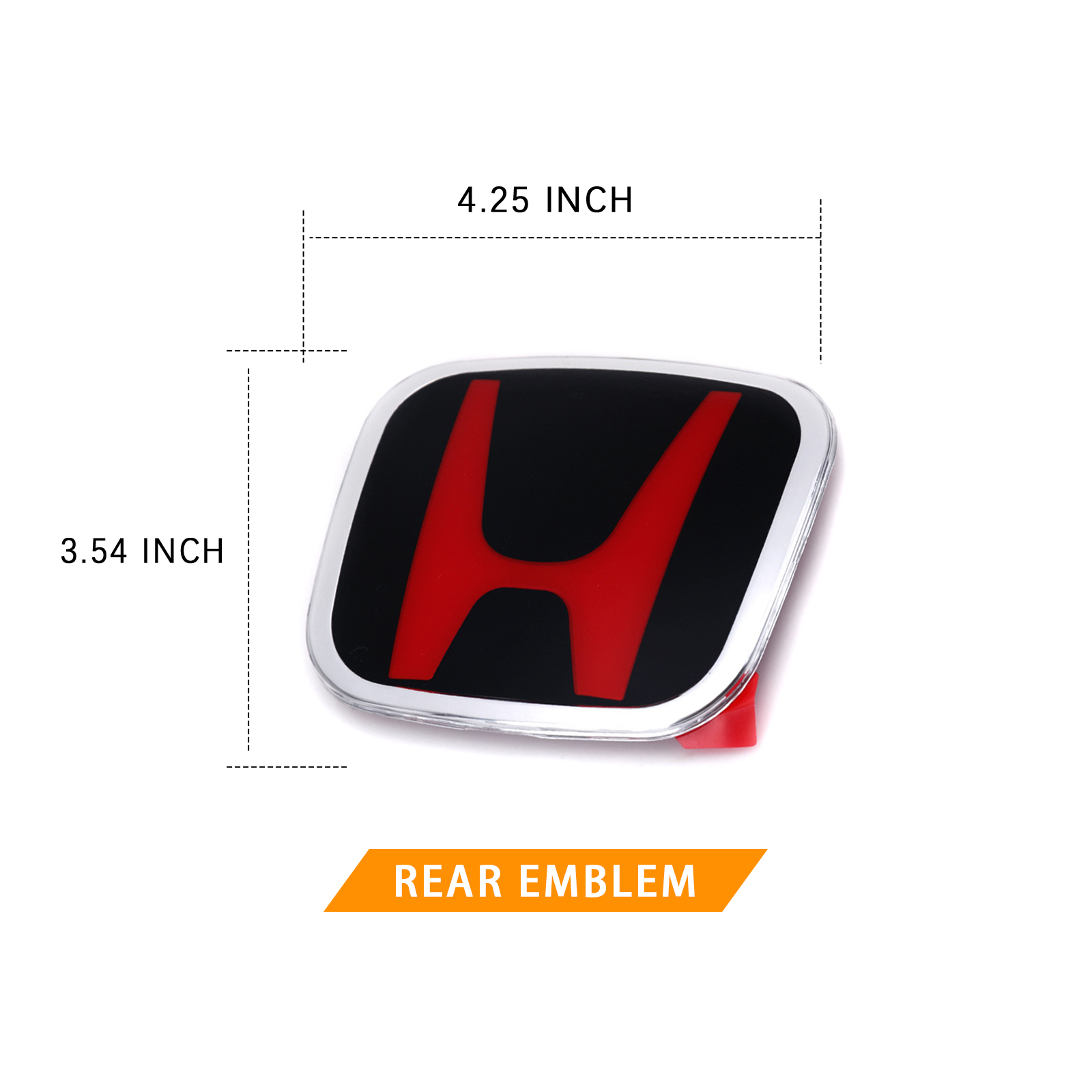 Black and Red Honda Emblem Badges Front+Rear+Steering Wheel Emblem for ...