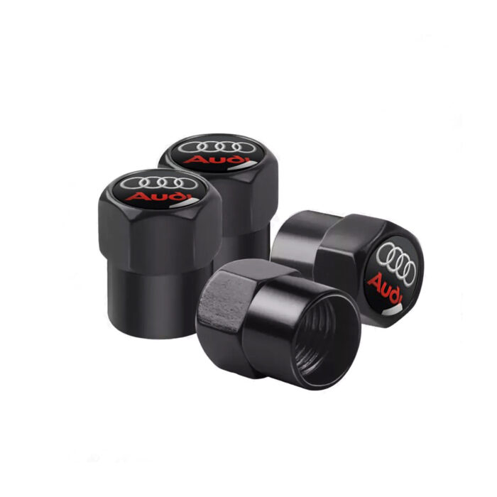 Audi Logo Valve Caps Black Waterproof Tire Valve Stem Caps (4pcs) – Doxmall