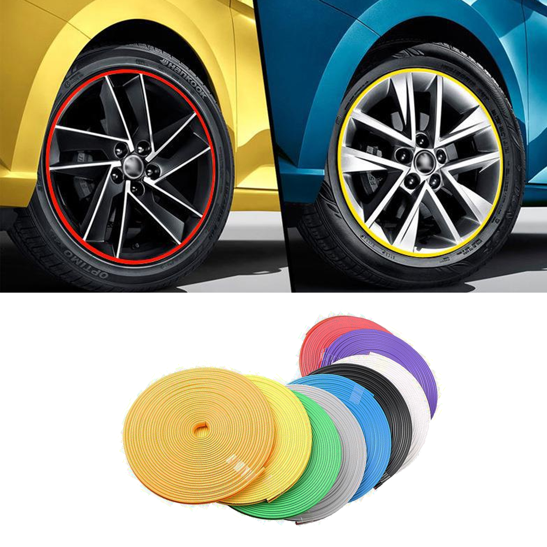 Felgenschutz, der die gesamte Felge der Radnabe abdeckt, Streifen zur ...