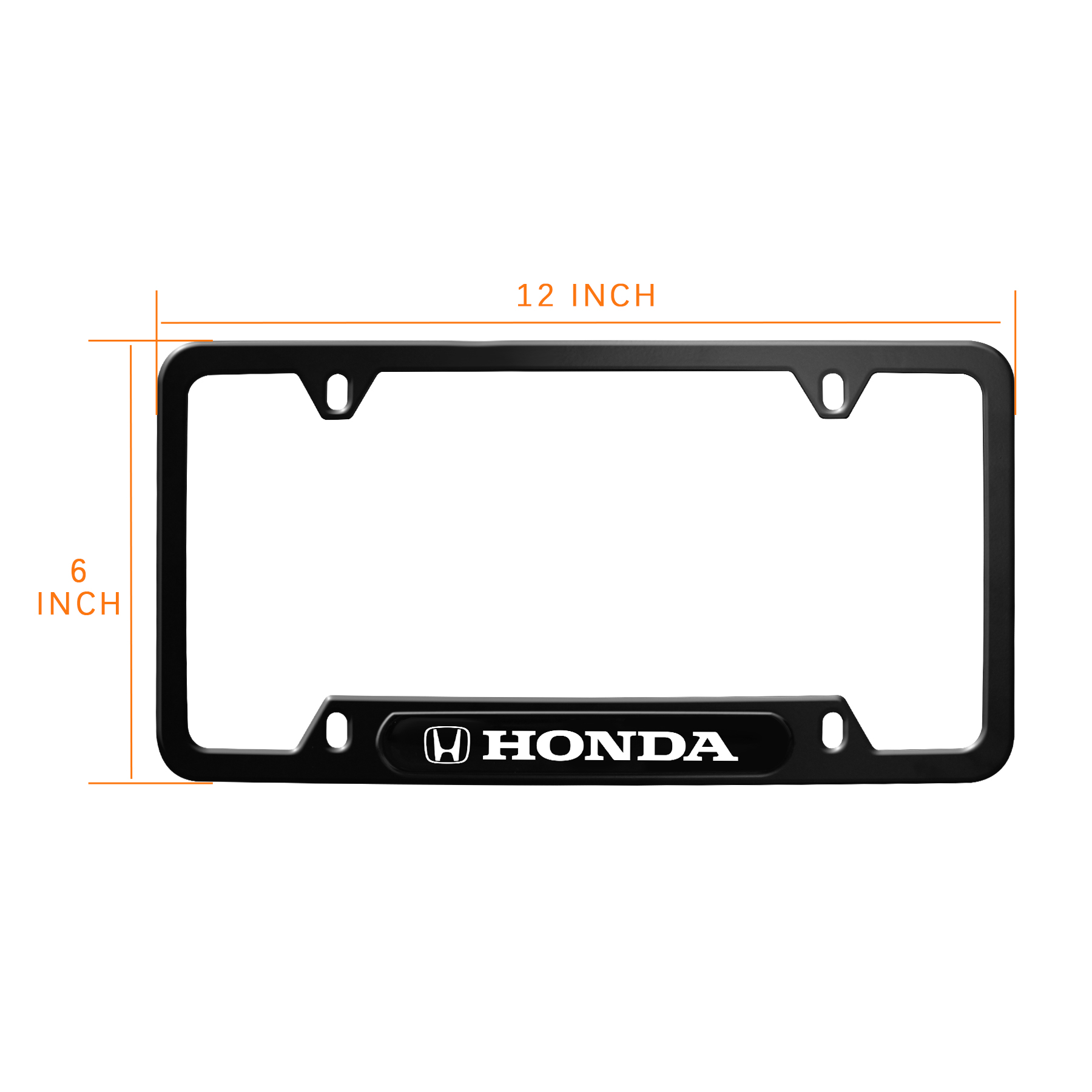 Honda Logo Stainless Black License Plate Frame Front Rear Standard Size ...