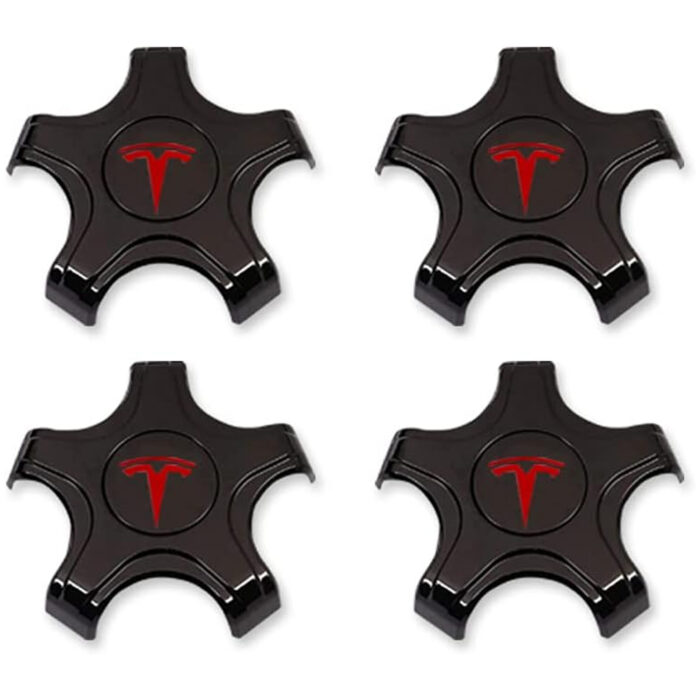 Black Tesla Logo Wheel Center Hub Caps For Tesla Suitable for Model 3 ...