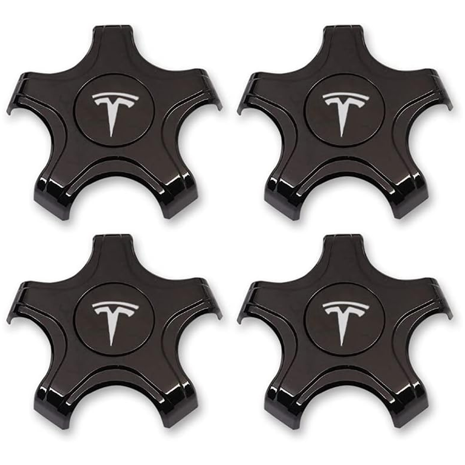 Black Tesla Logo Wheel Center Hub Caps For Tesla Suitable for Model 3 ...