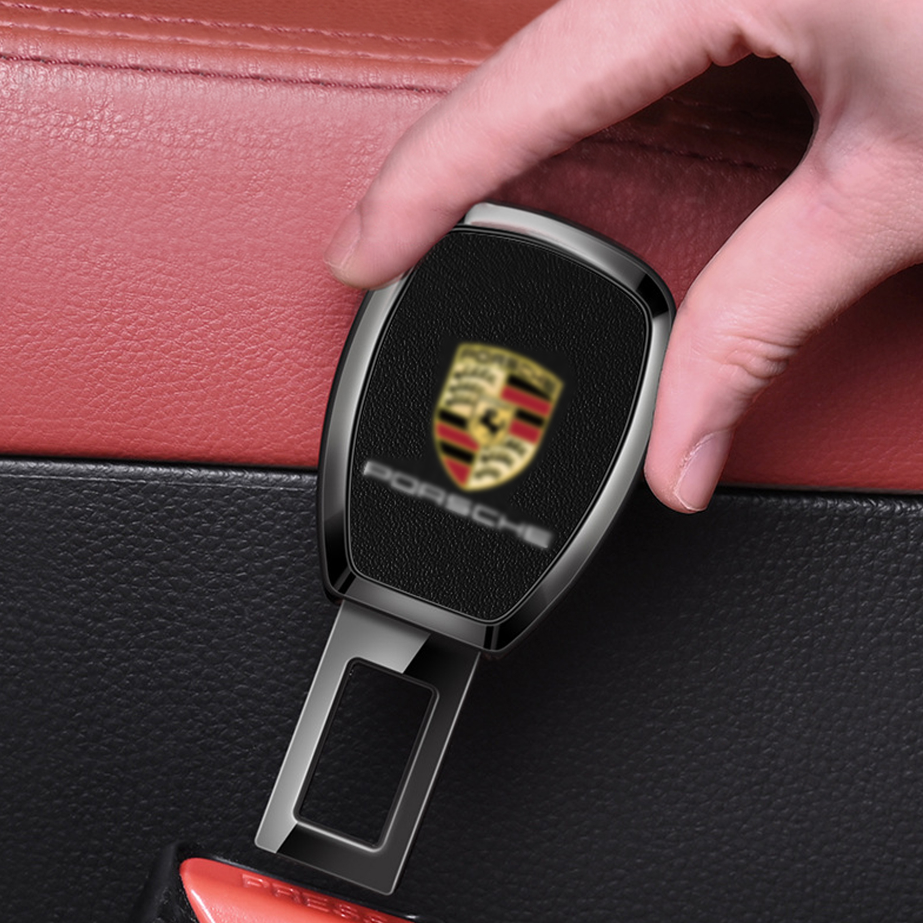 Porsche Logo Metal Car Seat Belt Extender Universal Seat Belt Buckle ...